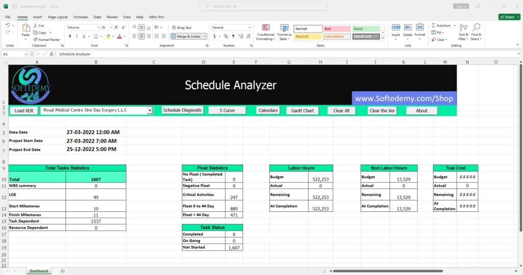 1- Schedule Analyzer | Primavera P6 And Excel Tool | Softedemy