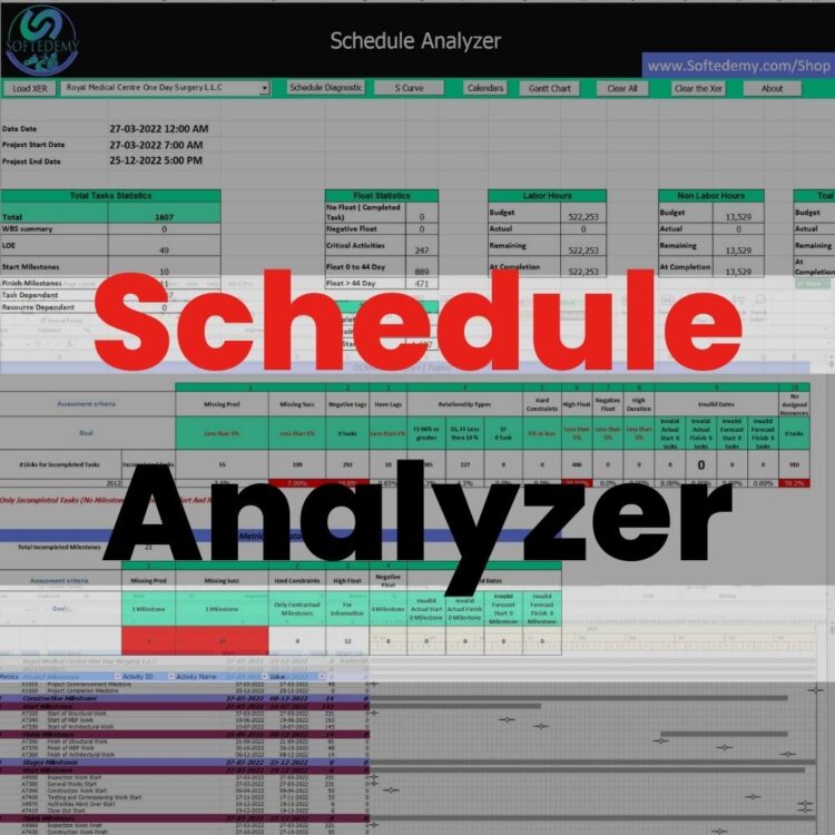1- Schedule Analyzer | Primavera P6 And Excel Tool | Softedemy