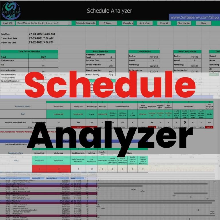 1- Schedule Analyzer | Primavera P6 And Excel Tool | Softedemy